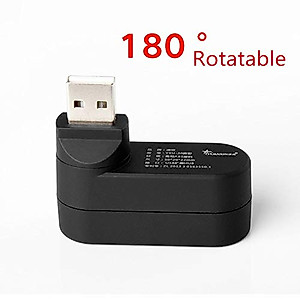 Hipipooo USB Splitter 90°/180° Rotatable 3.0 USB Port Expander Mltiport USB to USB Adapter Portable Hubs for Windows Laptop, Xbox, Wii,PS3, PC, MAC, Mac Book, Tablet, Tab (Black)