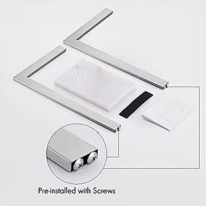 KES Hand Towel Holder Stand for Bathroom Countertop Double-L Hand Towel Rack with Marble Base for Bathroom Vanity Freestanding SUS 304 Stainless Steel Brushed Finish, BTH220B-2