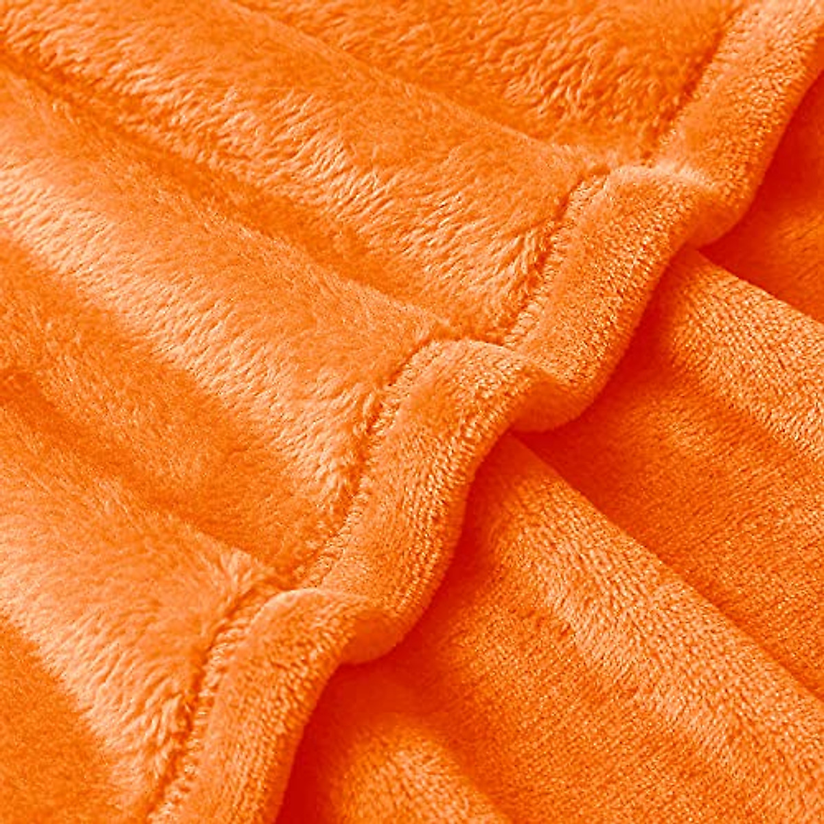 EXQ Home Fleece Blanket King Size Orange Throw Blanket for Couch or Bed - Microfiber Fuzzy Flannel Blanket for Adults