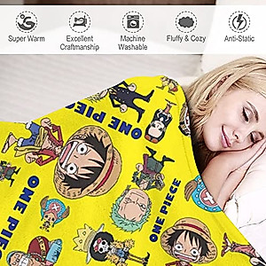 Anime Pirate Flannel Throw Blanket Soft Resistant for Living Room/Bedroom/Sofa/Chair 50"x60"
