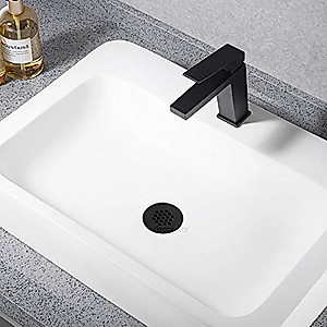 Decor Star PU-005-TM 1 1/2" Bathroom Faucet Vessel Vanity Sink Grid Drain Stopper Strainer Without Overflow Matte Black