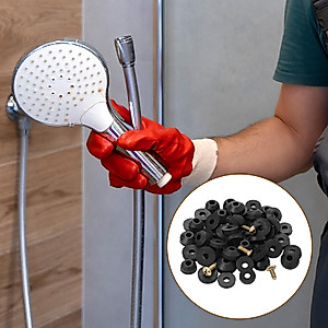 Faucet Rubber Washers, 116 PCS Outdoor Faucet Repair Kit with Assorted Flat Washers, Beveled Washers and Brass Bibb Screws Faucet Washer Assortment Kit Garden Hose Repair Kit for Repairing Faucet Leak