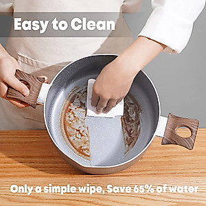 Non Stick Dutch Oven StockPot with lid, 5 Quart Nonstick Stock Pot Soup Pot, Granite Pasta Pot Cooking Pot, Casserole with Double Handles, Induction Compatible, Dishwasher Safe, PFOA Free