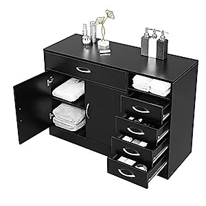 Black Bathroom Cabinet Bathroom Organizer Countertop Cabinet Organizer, Kitchen Cabinet Pantry Organizers and Storage Accent Buffet Sideboard for Living Room and Kitchen 41.34"L x 15.75"W x 29.13"H