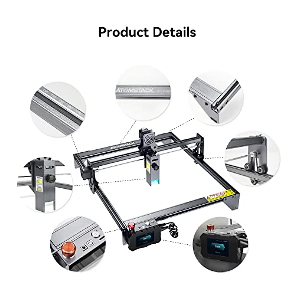 ATOMSTACK X7 Pro 50W Laser Engraver, Laser ingravor Cutter, 10W Output Power CNC Laser Engraver Cutting Machine, Eye Protection Fixed-Focus, DIY Laser Marking for Wood and Metal, 400x410mm