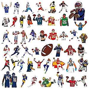 Football Stickers Water Bottle Stickers Computer Laptop Stickers Vinyl Stickers Pack Gift Stickers, Waterproof Stickers for Kids Boys Girls Teens Laptop