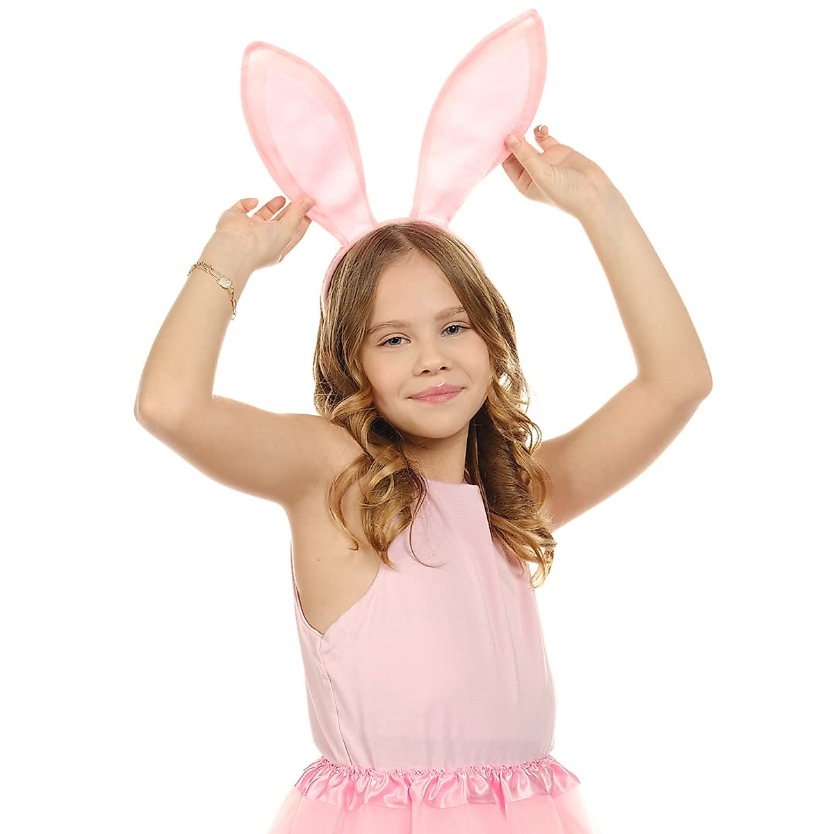 Funcredible Pink Bunny Ears - Bunny Ears Headbands - Bendable Bunny Ears - Bunny Rabbit Cosplay Costume Accessories for Kids and Adult