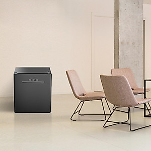 Frestec 1.6 Cu.Ft Mini Fridge with freezer, Compact Refrigerator with Freezer, 6 Adjustable Temperature, 37 dB Low Noise, Reversible Door, Small Fridge for Dorm Bedroom and Office(black)