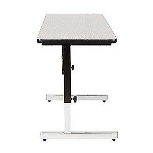 Calico Designs Adapta Height Adjustable Office Desk, All-Purpose Utility Table, Sit to Stand up Home Computer Desk, 23" - 32" in Powder Coated Black Frame and 1" Thick Grey Top, 36 Inch