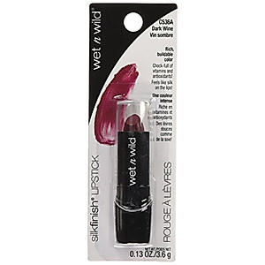 wet n wild Silk Finish Lipstick, Hydrating Rich Buildable Lip Color, Formulated with Vitamins A,E, & Macadamia for Ultimate Hydration, Cruelty-Free & Vegan - Dark Wine