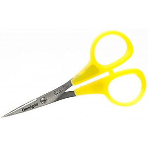 Omnigrid 4-Inch, Ultra Sharp Point, Stainless Steel, 1 Count Needlecraft Scissors, Оnе Расk, Yellow