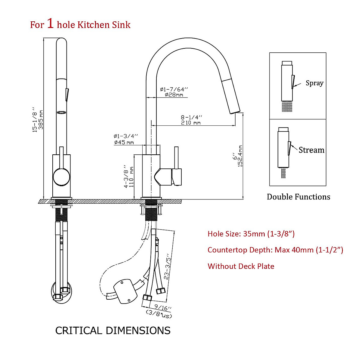 Havin Kitchen Faucet and Pot Filler Faucet