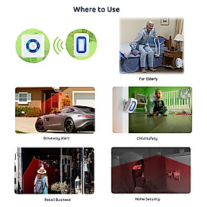 Wireless Caregiver Pager Motion Sensor Alarm Indoor Room Bed Alarms and Fall Prevention for Home/Elderly/Dementia and Kids (1 Plug-in Receiver and 1 Motion Sensor)