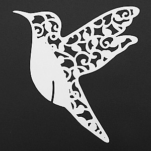 MSUIINT 50pcs Little Bird Shaped Hollow Name Place Cards for Wine Glass Top, Paper Cup Card Hollow Out Design, Wedding Table Decoration and Seating Assignment(White)