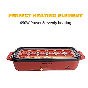 HeHoGoGo Multifunctional Electric Griddle Electric Grill Nonstick Baking Maker with 3 Interchangeable Pans Takoyaki Maker Cake Pop Maker Mini Pancake Maker Fried Steak