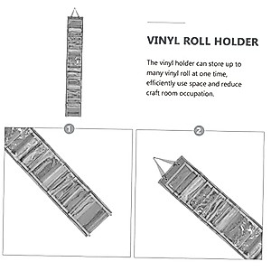 COHEALI Roll Vinyl Roll Wall Mount Organizer Wall Mount Clothes Rack Portable Clothes Rack Vinyl Organizer Pouch Vinyl Rolls Storage Rack Wall Vinyl Roll Holder Oxford Cloth Grey Dog Gift