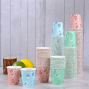 Lamosi 300 Pack 3 oz Rose Paper Cups for Bathroom, Bathroom Cups 3 oz Paper, Mouthwash Cups, Small Drinking Cup(Fruits), Mini Paper Cups for Parties, Picnics, Barbecues, Travel and Events