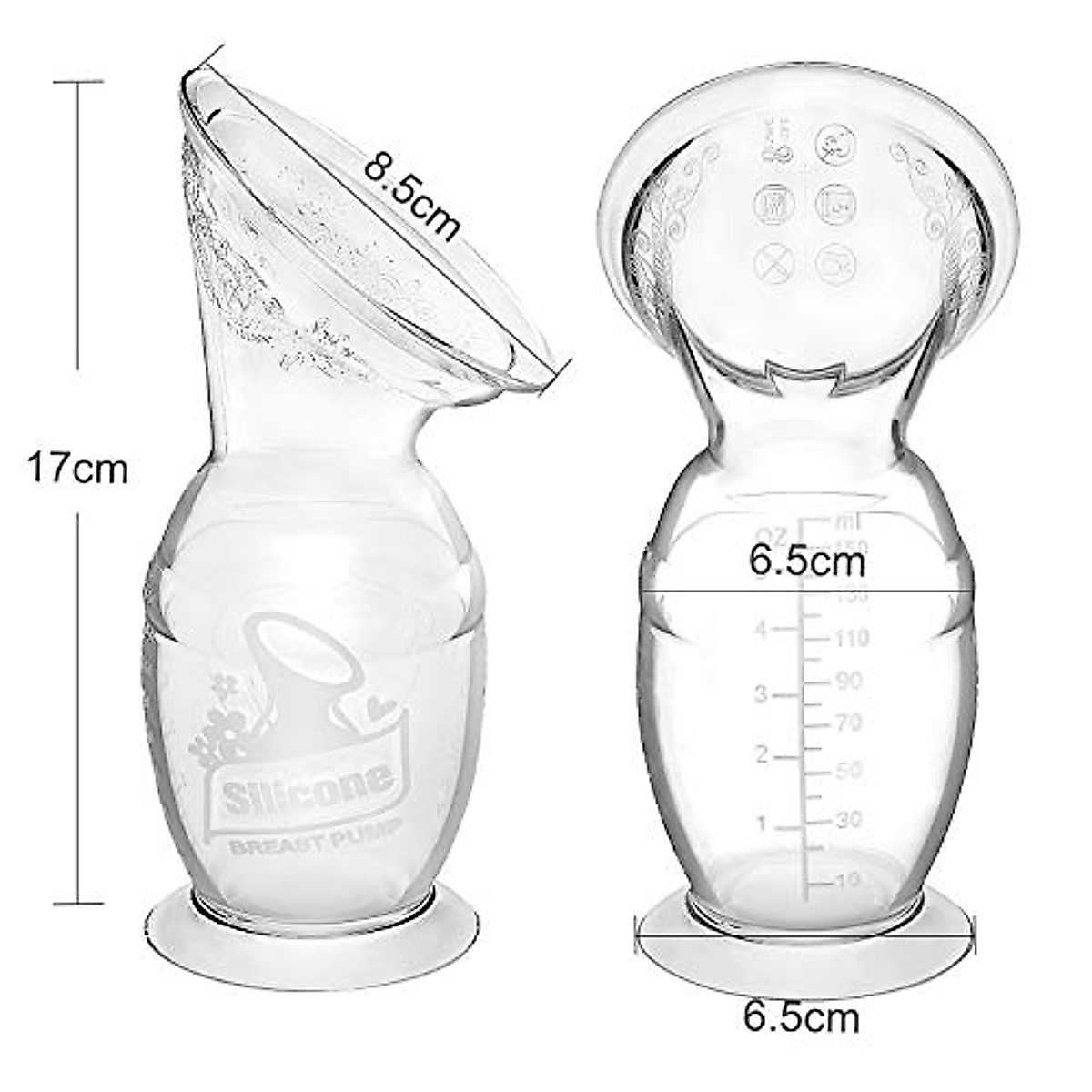 haakaa Manual Breast Pump with Suction Base Breastfeeding Essential, BPA Free, 5oz/150ml