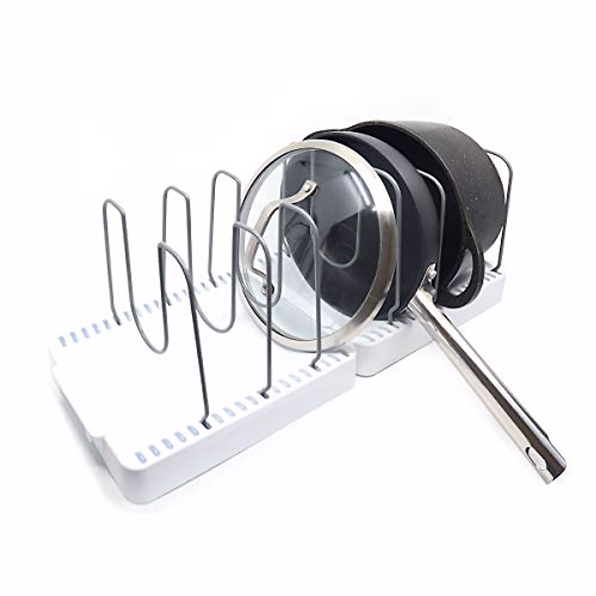 Grand Fusion Adjustable Kitchen Cabinet and Drawer Organizer, Clutter-Free Pantry Organization and Storage, Holds Pots, Pans, Lids, Cutting Boards, Trays and Sheets, Pack of 2