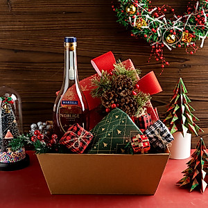 22 Pcs Small Gift Baskets Bulk 8 x 6 x 3 Inch Baskets for Gifts Empty Sturdy Wedding Gift Basket with Handles Storage Cardboard Tray for Christmas (Primary Color)