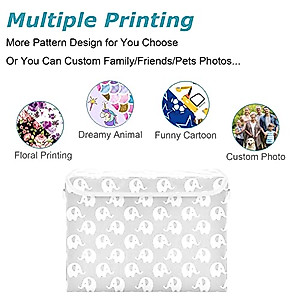 CaTaKu Cute Elephants Grey Storage Bins with Lids Fabric Large Storage Container Cube Basket with Handle Decorative Storage Boxes for Organizing Clothes Shelves