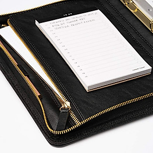 russell+hazel Soft Vegan Leather Mini Binder Black 8.5” x 10”, 55750