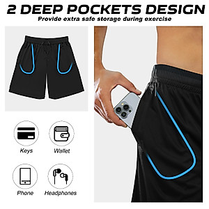 BALENNZ Athletic Shorts for Men with Pockets and Elastic Waistband Quick Dry Activewear