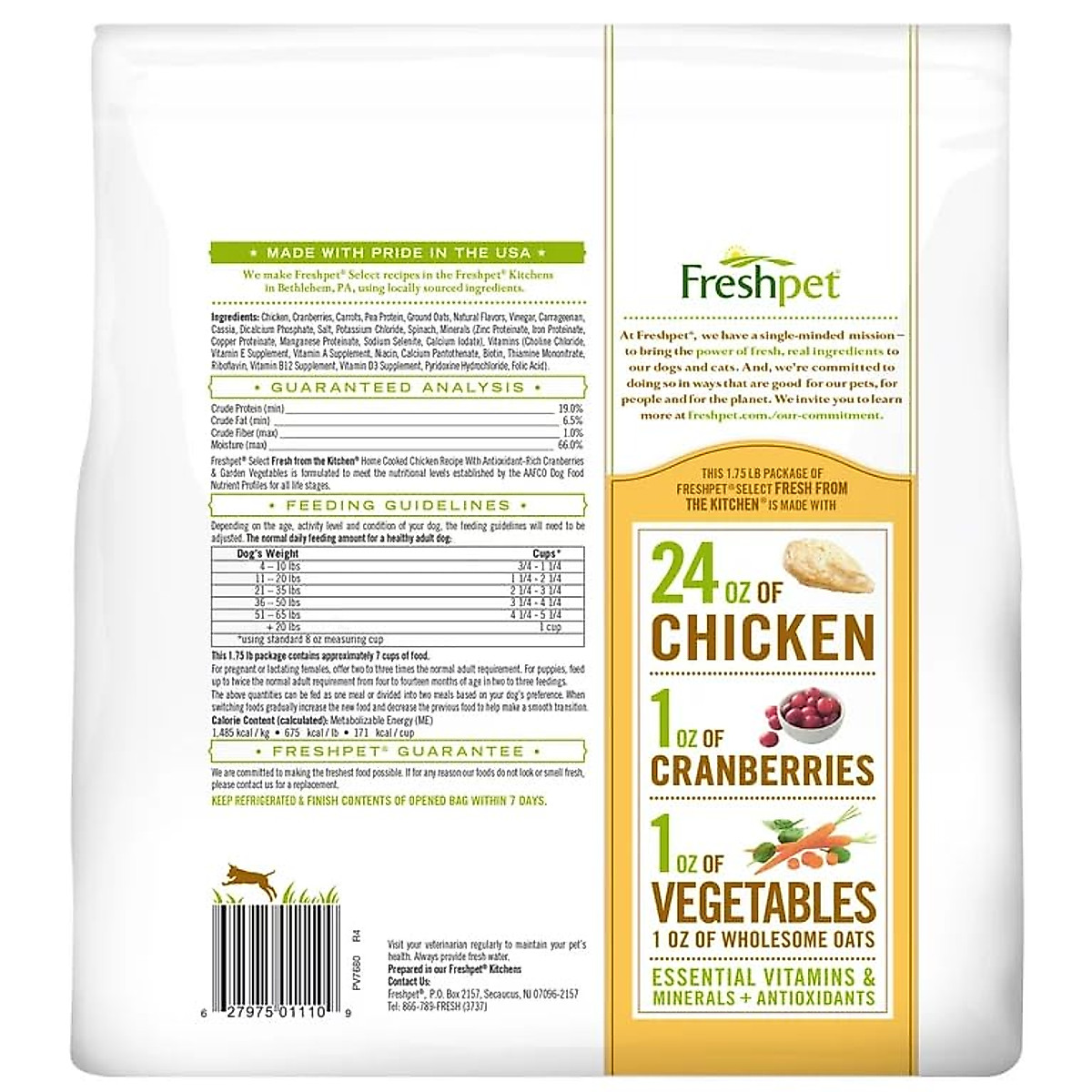Salutem Vita - Freshpet Select Fresh from The Kitchen Home Cooked Chicken Recipe for Dogs, 1.75 Lb - Pack of 3