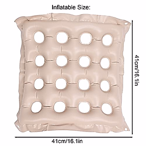 PVC 16 Holes Inflatable Chair Cushion Anti Decubitus Ergonomic Chair Cushion Coccyx Sciatica Chair Pad Ideal, Inflatable Seat Cushion Contoured Support PillowsBedroom Aids & Access