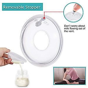 Breast Shells, Milk Catcher, (2PCS) Breastmilk Collector, Milk Savers for Breastfeeding, Nipple Shields with Plug, for Milk Leaks, Collect Breastmilk, Protect Cracked Nipple, Reusable & BPA-Free