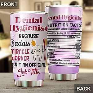 MEDROC Stainless Steel 20oz Tumbler - Funny Dental Hygiene Gifts For Women Men, National Dental Hygienists Week Gifts For Coworker Drinking Coffee Cups (DH03)