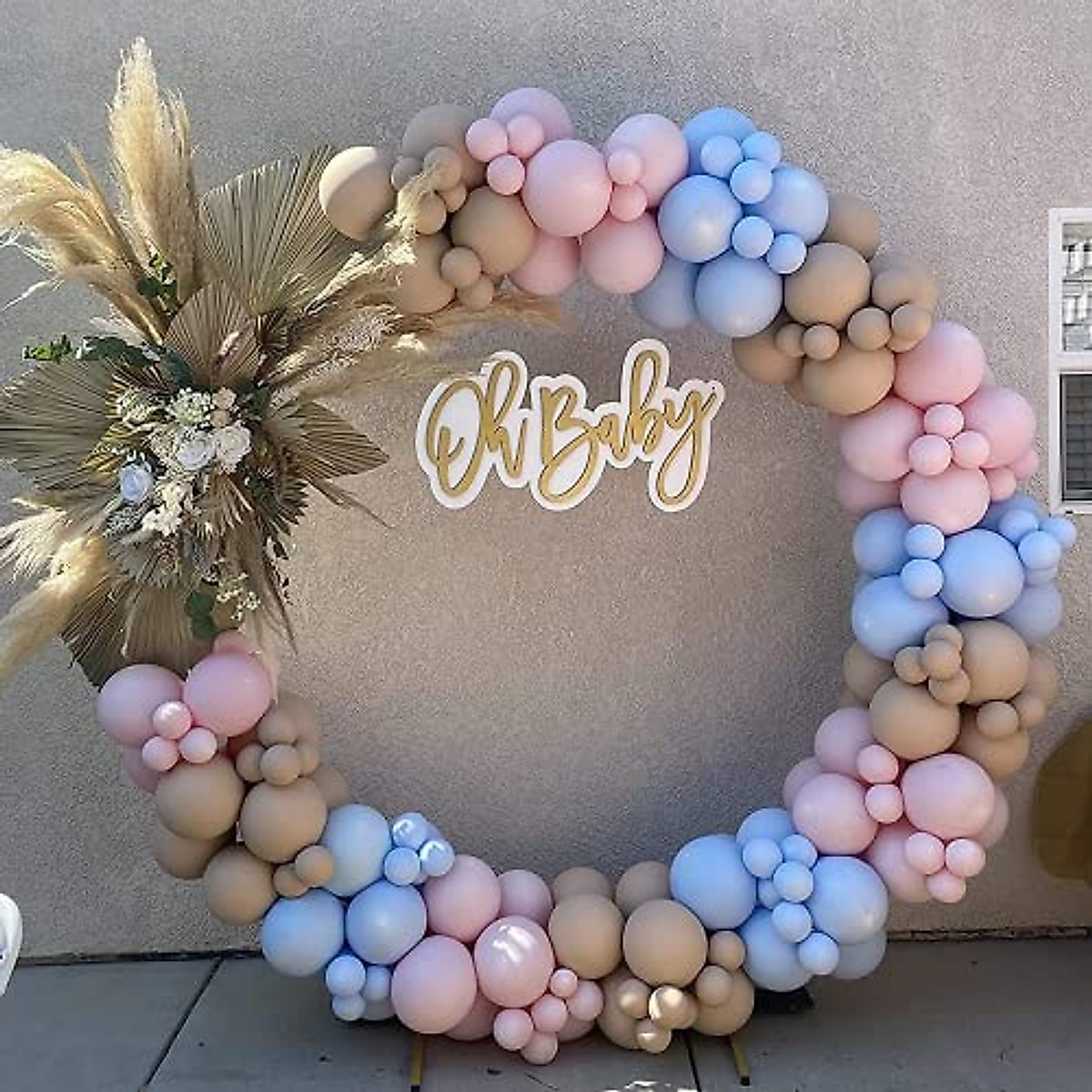 6.56FT Gold Round Wedding Arch Stand, Metal Circle Balloon Arch Backdrop Stand Frame, Garden Ballon Flower Arch Holder Stand for Wedding, Birthday Party, Wedding, Birthday Party (Gold)