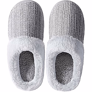 Amazon Essentials Women's Warm Cushioned Slippers for Indoor/Outdoor Grey, Size 10