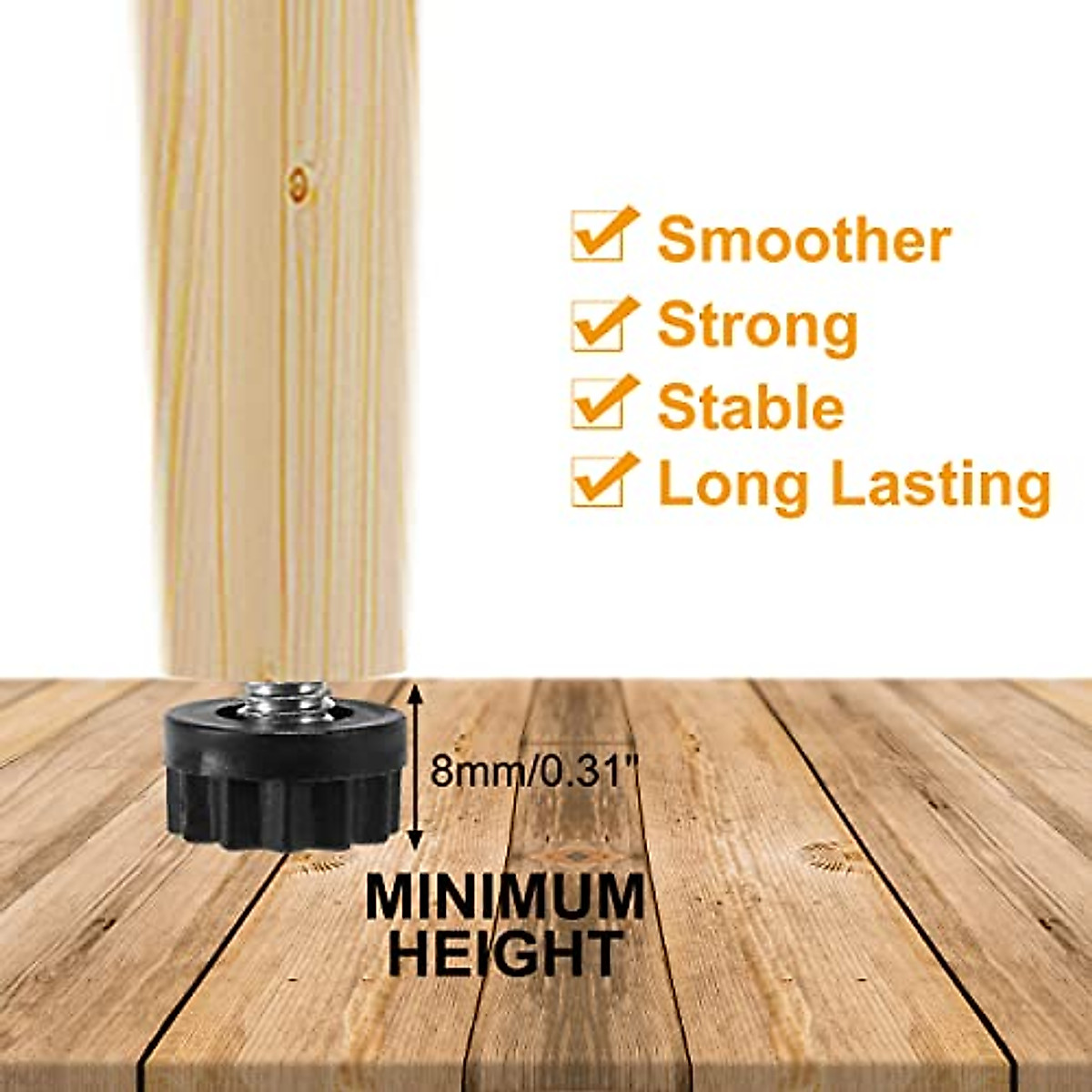 1/4" UNC Thread Adjustable Furniture Levelers - 30 PCS Screw on Leveling Feet - Galvanized Steel Furniture Feet for Table, Chair, Patio and Outdoor Furniture Legs