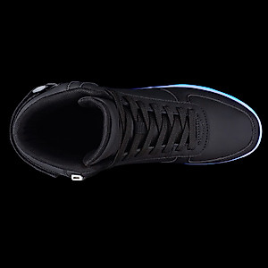 DIYJTS Kids LED Light Up Shoes, Fashion High Top LED Sneakers USB Rechargeable Glowing Luminous Shoes for Boys Girls Toddler Child Black