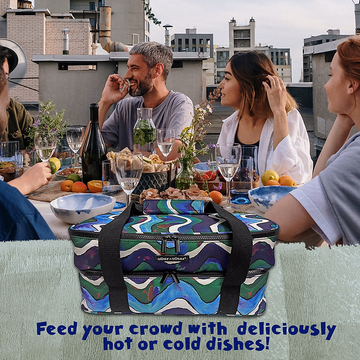 ODDS N TOTES Insulated Casserole Carrier, Double Casserole Carrier for Hot or Cold Food, Insulated Food Carrier for Casserole Dish