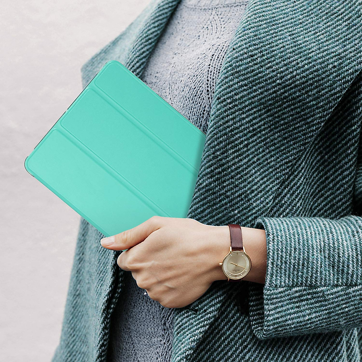 iPad Mini 3 Case,iPad Mini 2 Case,iPad Mini Case,ULAK Slim Bumper Smart Case Stand for Apple iPad Mini 1/2/3 Colorful Clear Back Cover Lightweight with Auto Sleep/Wake Function, Mint Green