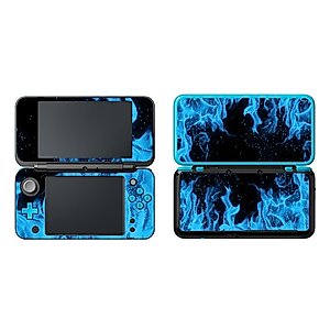UUShop Protective Vinyl Skin Sticker Cover Wrap for New 2DS XL/LL (Ice Blue Flame)