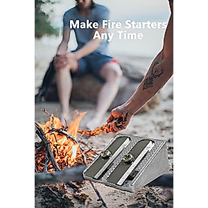 LekWinGi Camping Fire Starter Metal Pencil Sharpener Sharpen Sticks Twigs Shavings Kindling Start Tinder Campfires Firestarter Easy Burn Fire Starters for Wood Stoves Fireplaces Bonfires BBQ Fire Pit