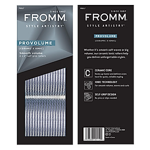 Fromm ProVolume 2" Self-Grip Ceramic Ionic Thermal Hair Rollers, 3 Count Large Salon Quality Hair Curlers for Medium and Long Hair, Blowouts, Curtain Bangs