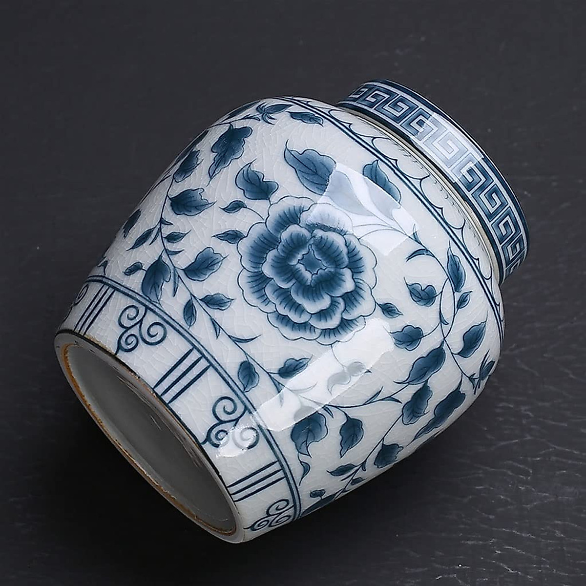 G’z Ceramic Storage jar Kitchen Sealed Lids Ceramics Traditional Tea Canisters Elegant Pattern Tea Caddy Food Jars Tea Tins for Kitchen Spices, Tea, Coffee, Condiments (Size : Small)