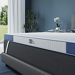 BedStory Extra Firm Mattress Topper Queen, 4 Inch Deep Sleep Memory Foam Mattress Topper for Pressure Relief, High-Density Foam Provides Extra Lumbar Support, 40 Days Trial