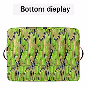 Fabric Storage Bins Tennis Rackets Balls Small Shelf Basket With Handles Decorative Cubes Box Organizer Containers for Shelves Home Office Decor