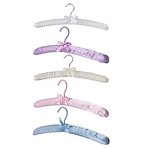 Cabilock Hanger Felt Hangers 10Pcs Foam Padded Hangers Satin Padded Hangers No Bump Anti- Dress Hangers Fancy Thick Padded Clothes Hangers for Bridesmaid Wedding Gown Closet Random Color Felt Hangers