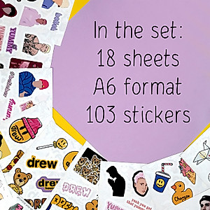 BulbaCraft Pop Singer Stickers - 110pcs R&B Singer Stickers for Teens & Laptops