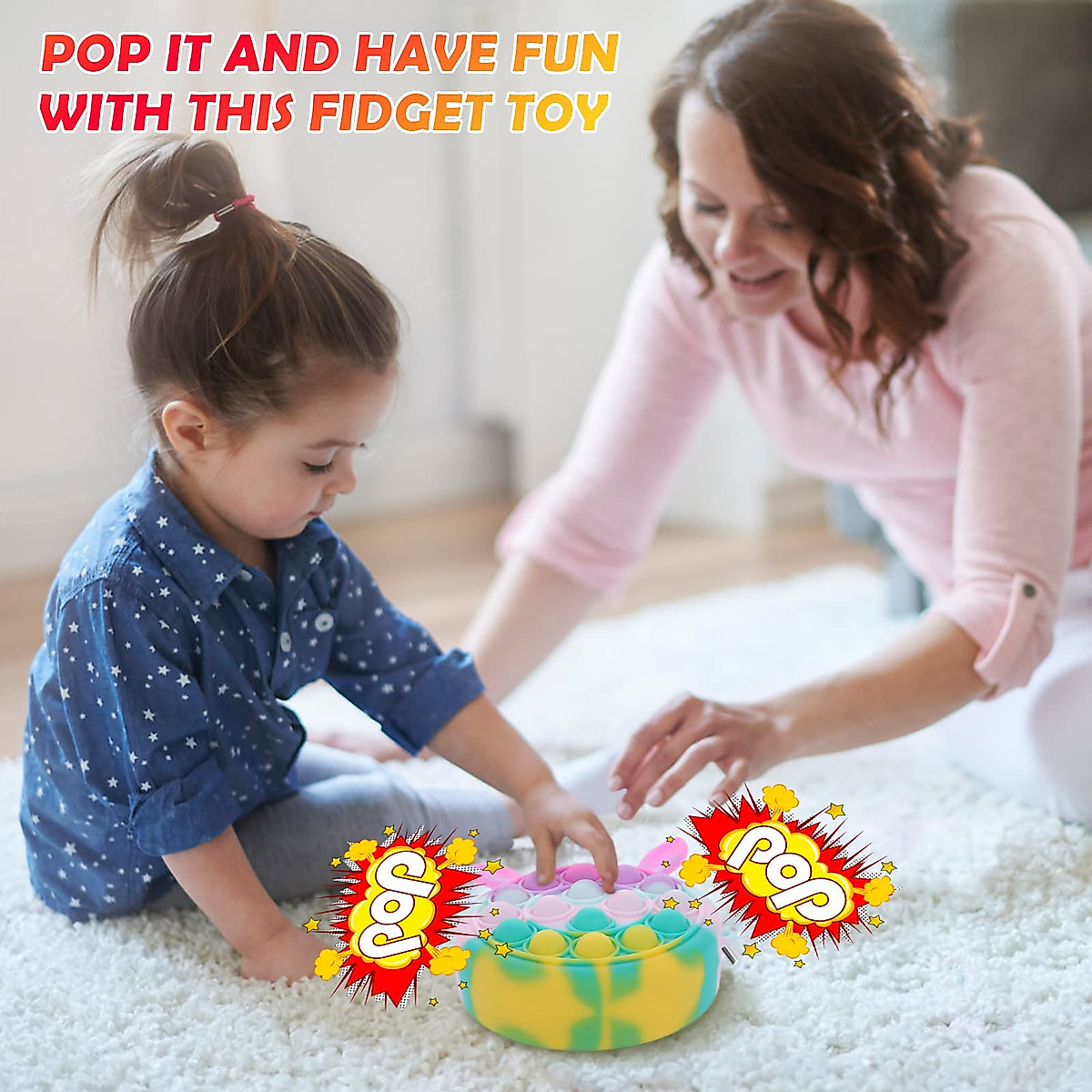 Pop It Purse Pop It Bag Kids Gifts Pop Purse Fidgets Toys Pop It Purse for Girls Pop Fidget Purse Mini Rabbit Shoulder Bag (Macaron)