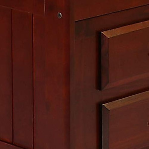 Discovery World Furniture Bookcase Captains Bed with 6 Drawers, Full, Merlot