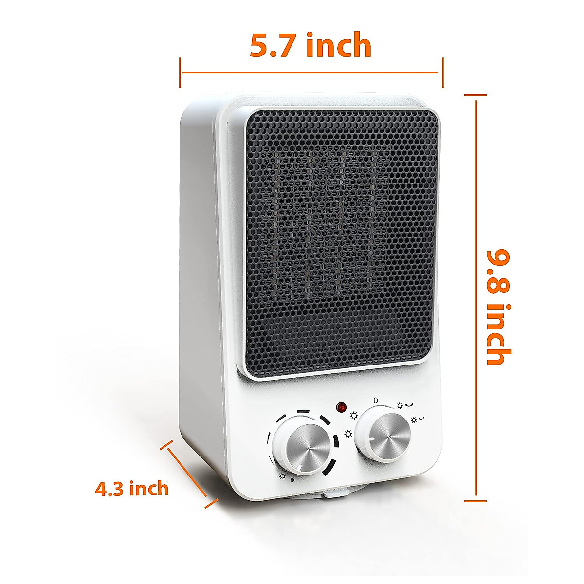 Small Space Heater White Electric Ceramic Heater 1500W, Mini Indoor Portable Heater with Tip-Over and Overheat Protection for Bedroom, Office and Desk
