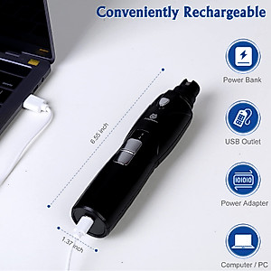 Petsaunter Dog Nail Grinder, 2-Speed and LED Light, Powerful Touch-Switch, Quiet and Low-Vibration Dog Nail Trimmers, and 3 Ports for Large Dogs, Medium, Small Dogs Cats Pets with Hard or Thick Nail