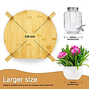 Drink Dispenser,Water Dispenser And Beverage Dispenser Stand(Natural Bamboo).Fit Max 8.66 Inch Glass Drink Dispenser,Water Jugs,Glass Water Pitcher.Ideal for Home, Parties, and Catering Events.